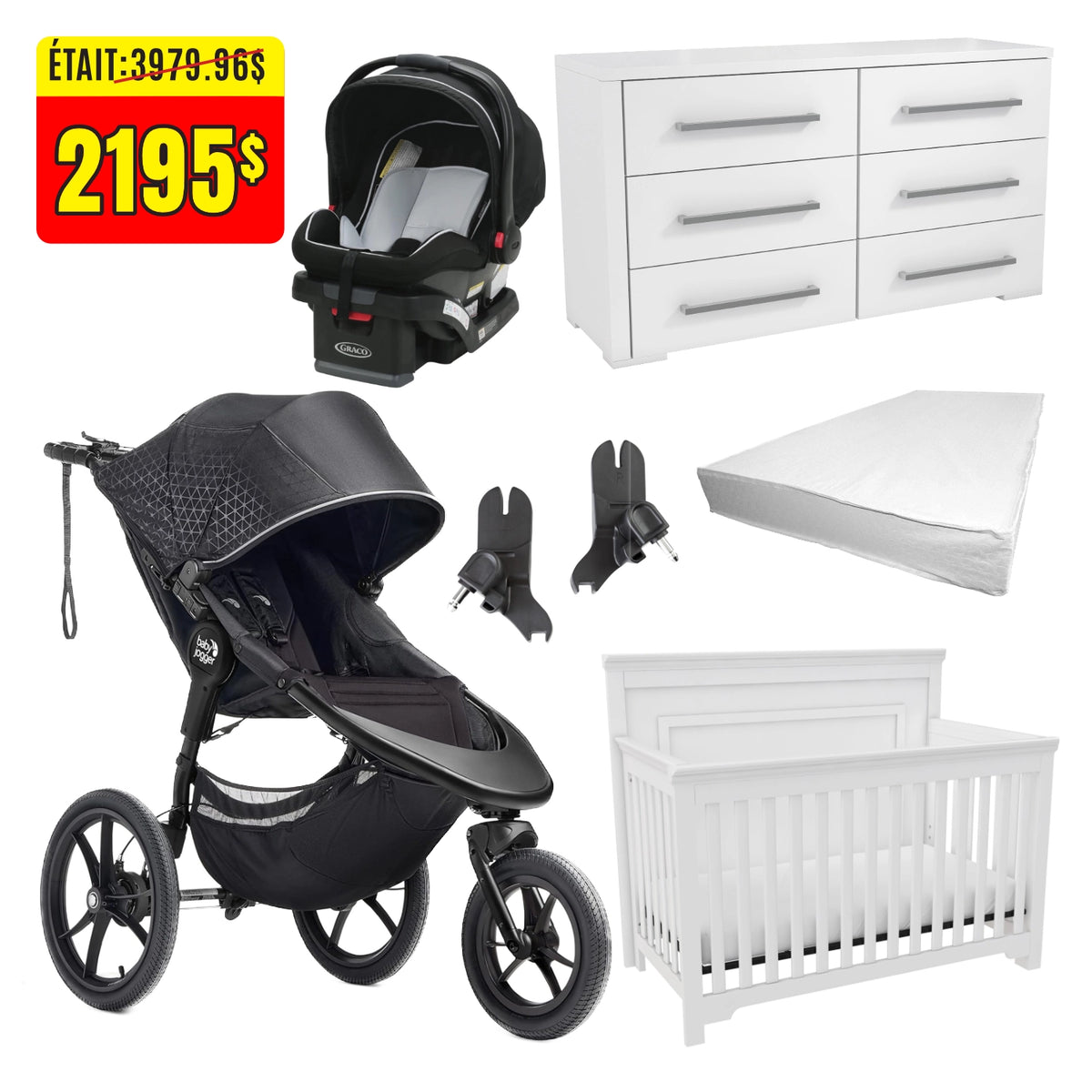 Poussette baby jogger summit x3 avec siège d’auto graco weston – Bebelelo