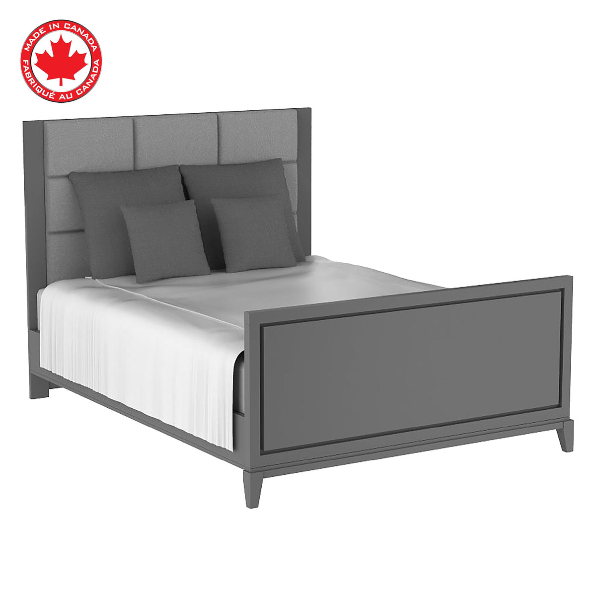 Lit queen moderna, gris foncé – Bebelelo